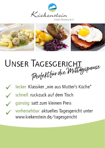 Tagesgericht – Kiekenstein | Hotel und Restaurant